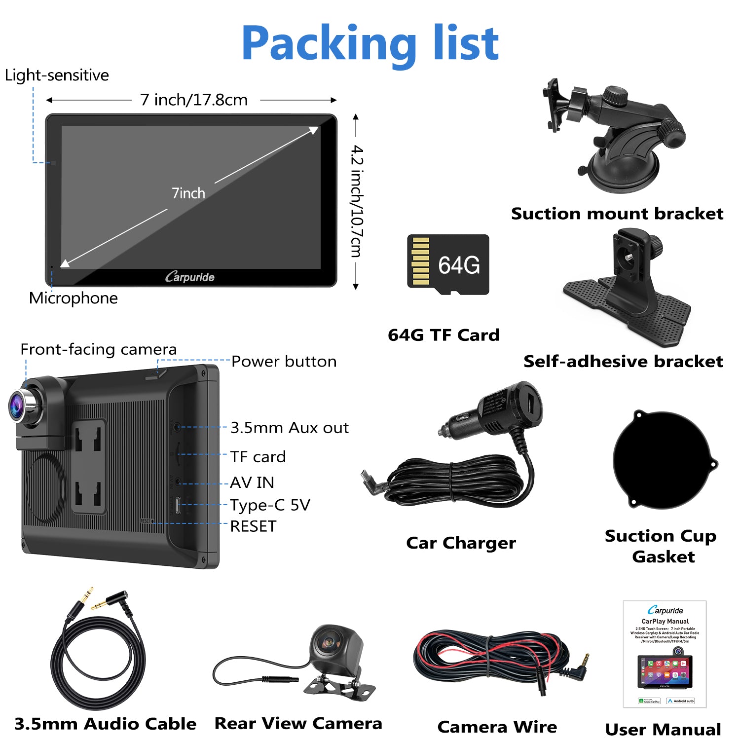 Car Stereo and Reverse Camera & Car Stereo with Touch Screen