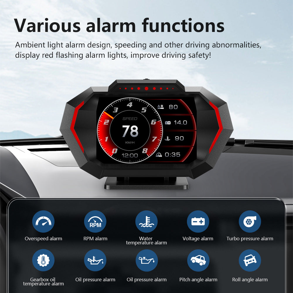 Carpuride P24 Newest Head-Up Display OBD2+GPS Smart Car HUD Gauge Digi