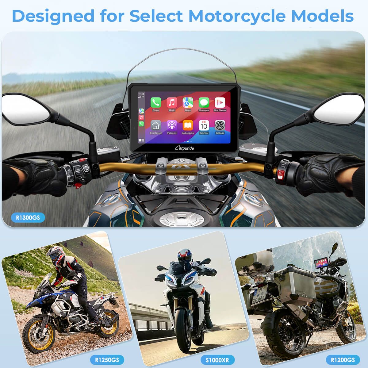 Carpuride Motorcycle Radio | Motorcycle Compass Stereo with Bluetooth ...