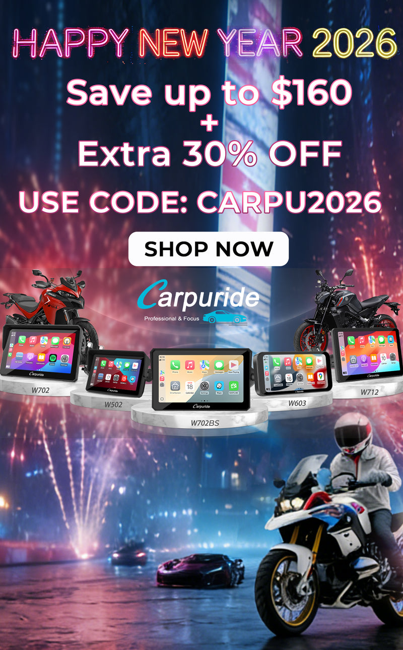 Carpuride CarPlay Screens for Motorcycles & Cars – Wireless & Portable
