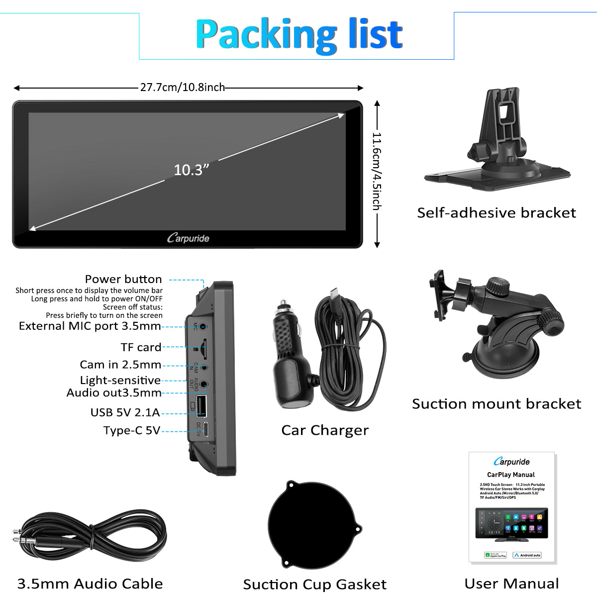 Car Dashboard Display & Car Bluetooth Stereo