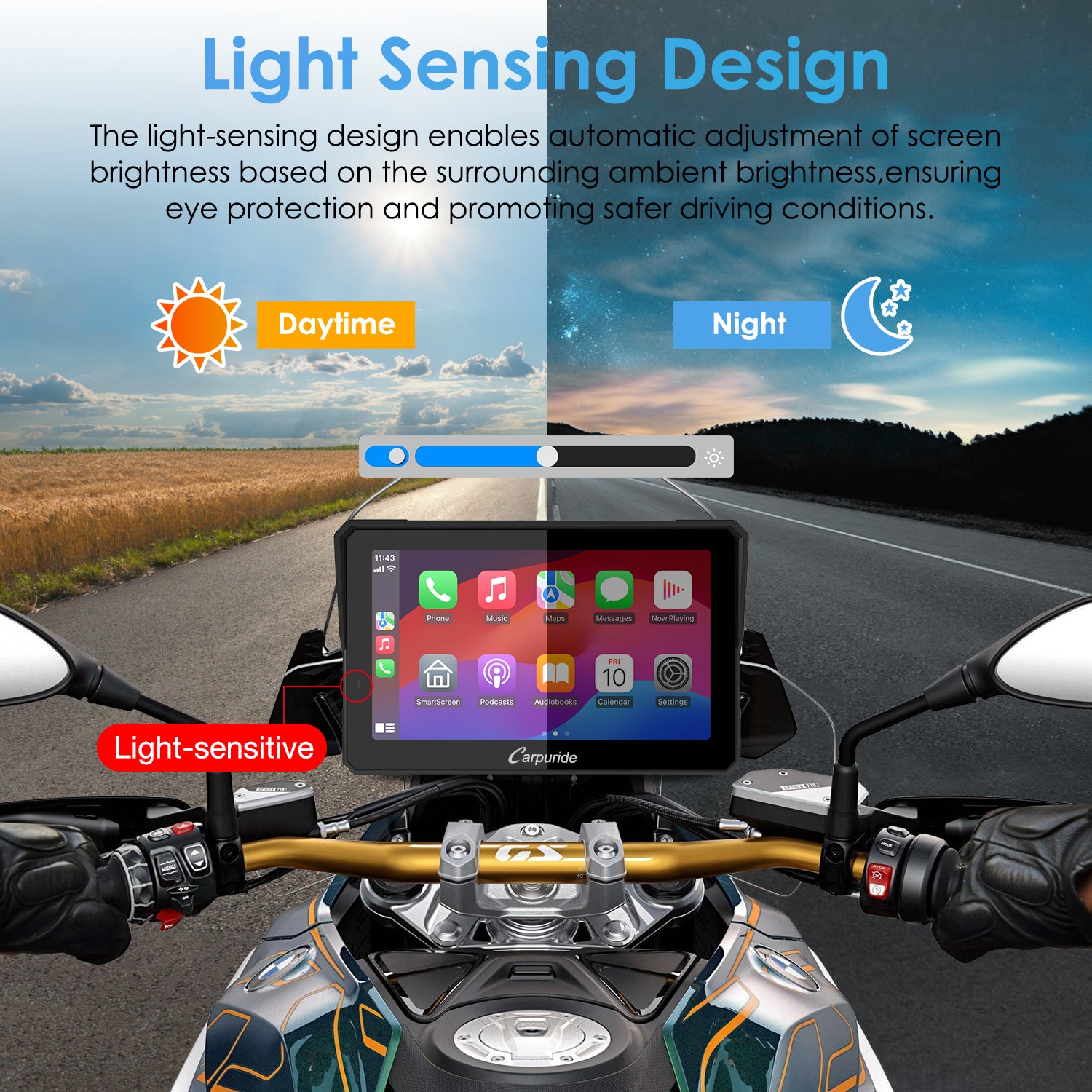 BMW Motorcycle Stereo - Carpuride W702B/W502B Pro Waterproof Bluetooth ...