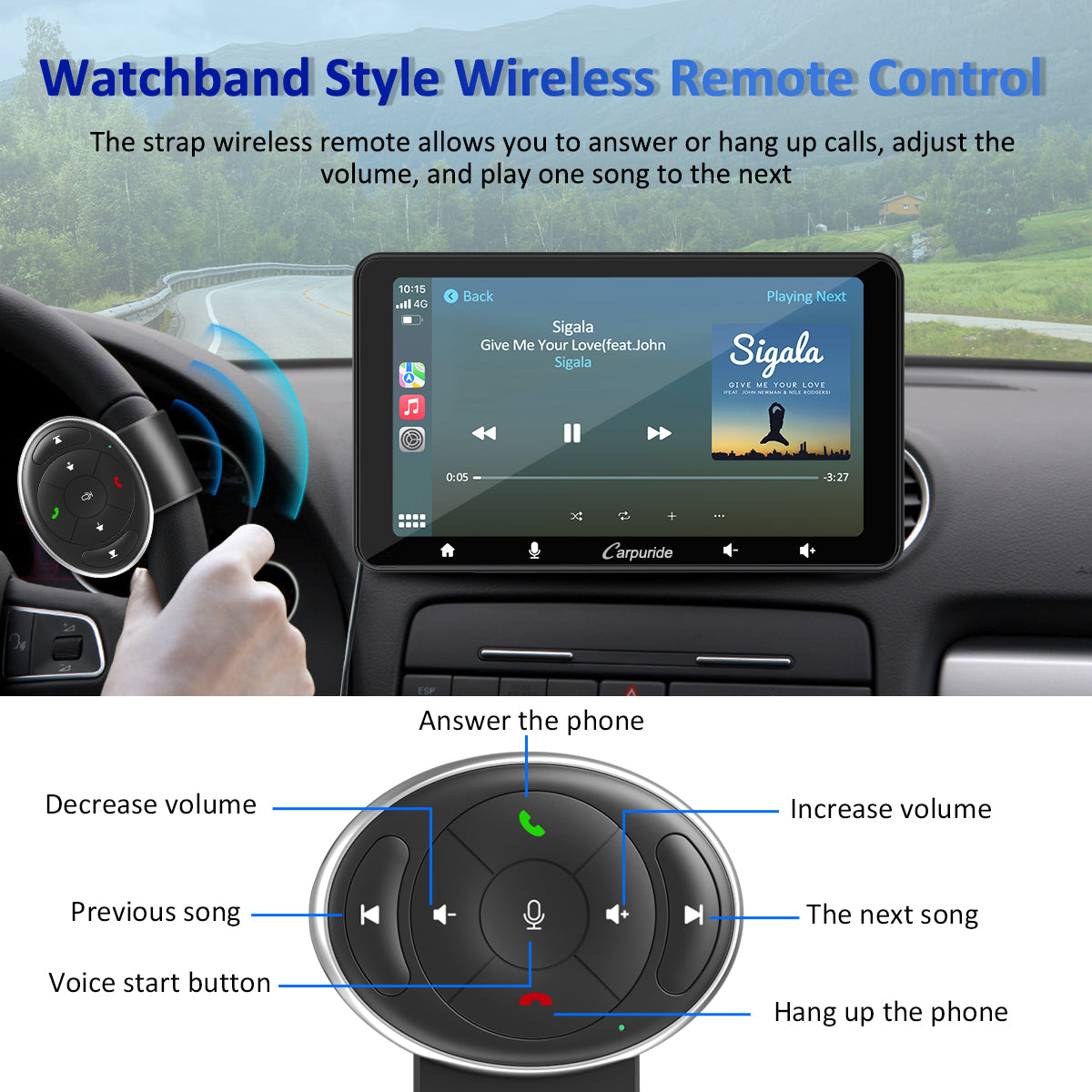Car Stereo Screen with Steering Wheel Controller