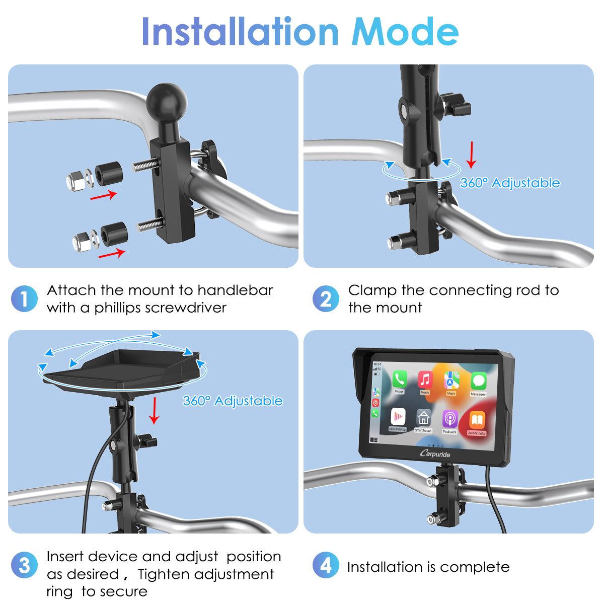 Apple CarPlay & Android Auto for Motorcycle & Motorcycle Stereo