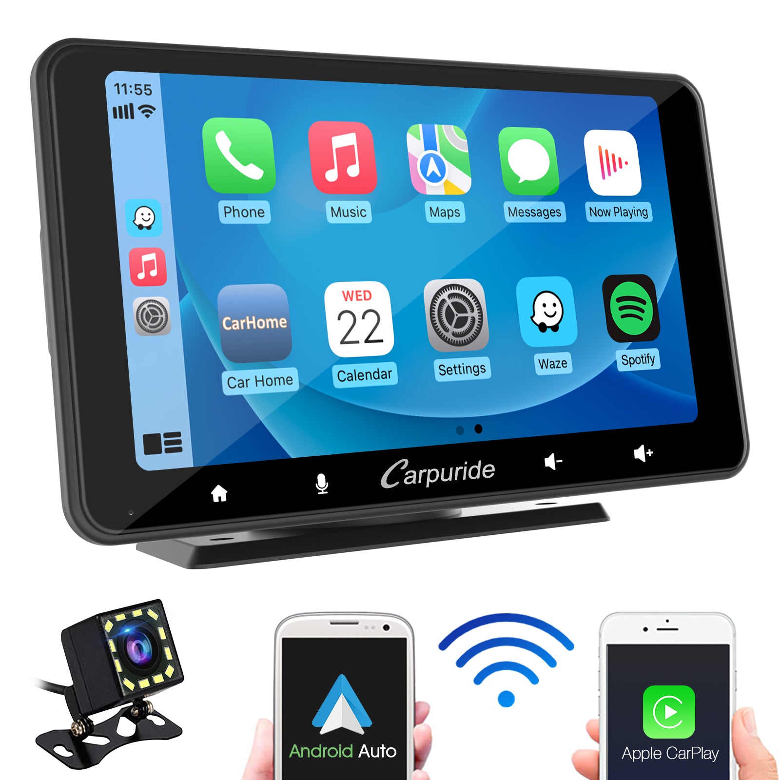 Portable Wireless Car Stereo Screen with Backup Camera